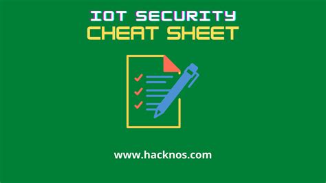 Iot Security Cheat Sheet Iot Security Testing Cheat Sheet