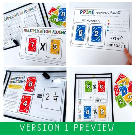 Grade 5 6 Uno Bundle Versions 1 2 And 3 By Rainbow Sky Creations