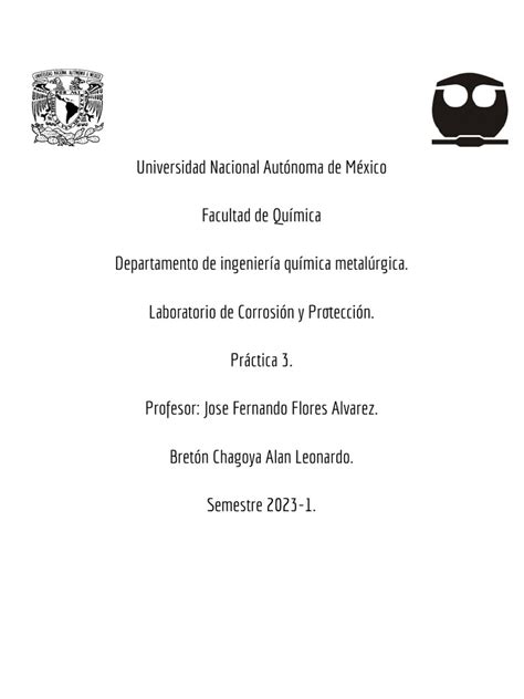 Practica 3 Anodos De Sacrificio Y Corriente Impresa Cyp Pdf