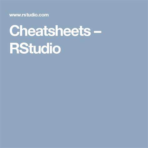 Cheatsheets Rstudio Data Science Data Science