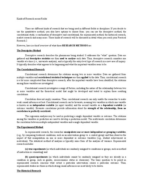 Kinds Of Research Across Fields Download Free Pdf Dependent And Independent Variables