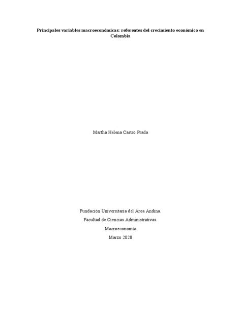 Principales Variables Macroeconómicas Pdf