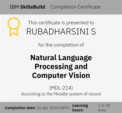 Rubadharsini Saravanan On Linkedin Ibm Skillbuild Nlp Computervision Ai Continuouslearning