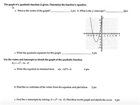 solved the graph of a quadratic function is given determine