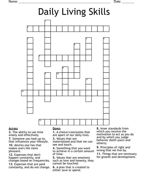Daily Living Skills Word Search At Cynthia Ridgeway Blog