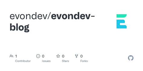 Github Evondevevondev Blog