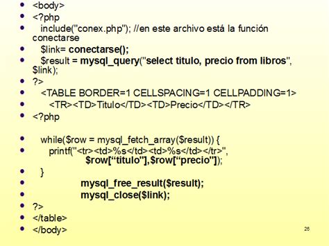 Bases de datos en PHP con MySQL página