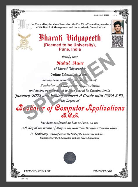 Convocation Degree Certificate School Of Online Education