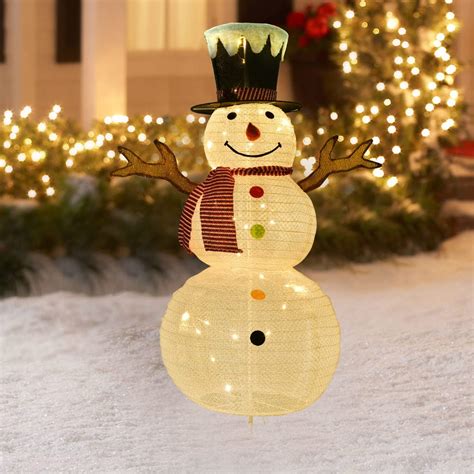 Dearhouse 4ft Collapsible Lighted Christmas Snowman With