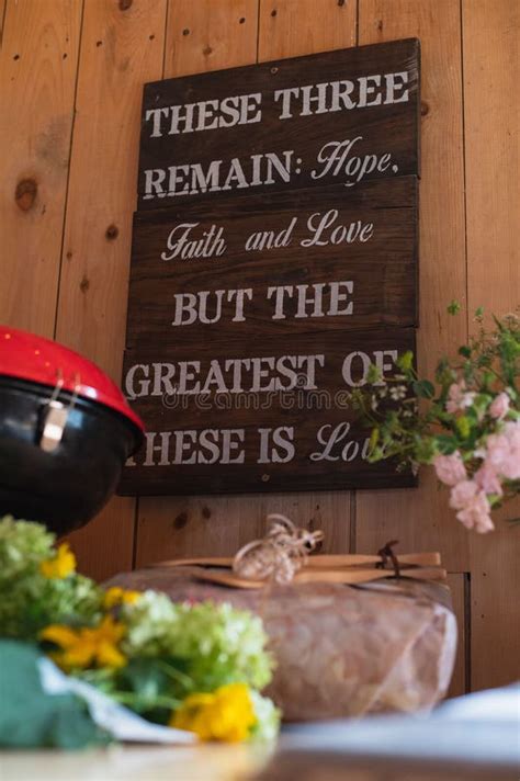 Tablet With Writing These Three Remain Hope Faith And Love But The