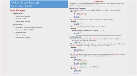 Python From Scratch Lesson 16 Pdf Python Math And Json Connect 4