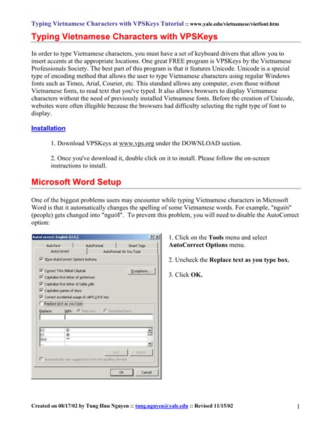 typing vietnamese characters with vpskeys microsoft word setup docslib