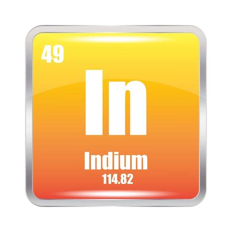 Premium Vector Indium Icon In Chemical Element Atomic Number 49 Mass