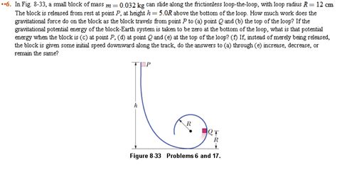 Solved ó In Fig 8 33 A Small Block Of Mass M0032 Kg