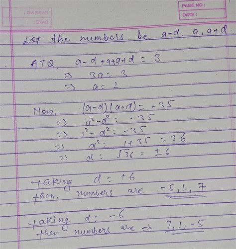 The Sum Of Three Number The Sum Of Three Number Of An Ap Is And The