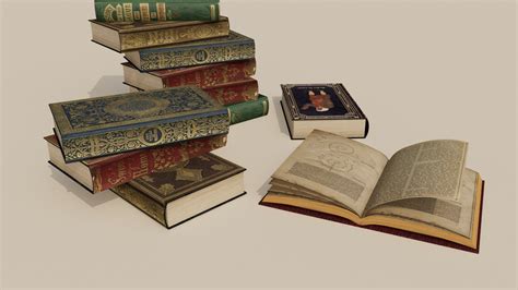 Free Open Book 3d Model Old Ornate Open Book Black Leather 3d Incl