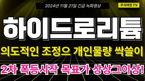 하이드로리튬 주가전망 의도적인 조정에 개인만 털렸다 2차 폭등 시작하면 목표가는주주님들 그 상상이상으로 잡으셔야 합니다 Youtube