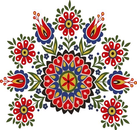 Premium Vector Folk Flower Embroidery Patch Pattern