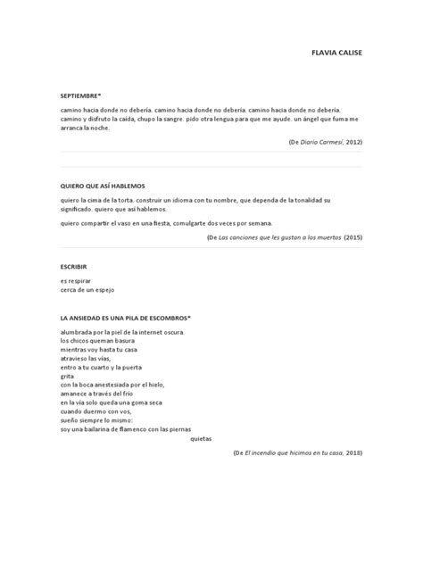 Poemas De Flavia Calise Pdf