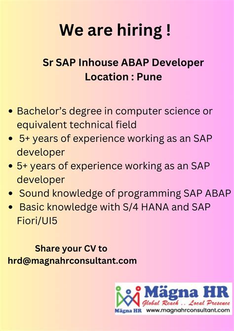 madhuri vepa on linkedin urgent hiring for a german based mnc in pune