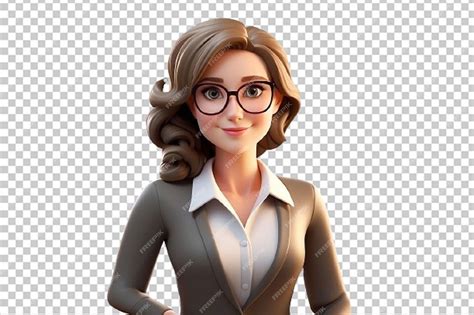 Premium Psd 3d Female Teacher Cartoon Character