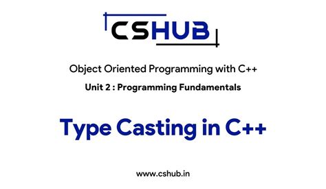 Type Casting In C Object Oriented Programming With C