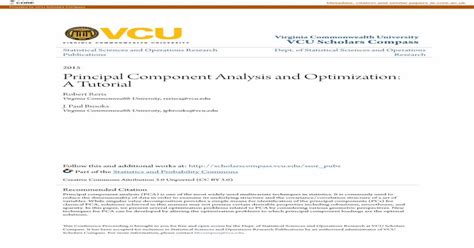 Pdf Principal Component Analysis And Optimization A Tutorial Dokumentips