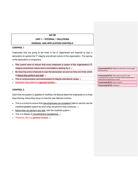 Unit 1 Tutorial 1 Solutions AIC 3B UNIT 1 TUTORIAL 1 SOLUTIONS