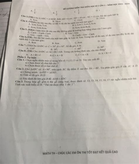 Cho Tam Gi C Abc Tam Gi C Mnp Bi T Ab Cm Np Cm Ac Cm