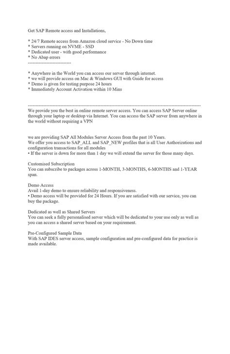 Sap Remote Server Access Service At ₹ 1000month In Bengaluru Id