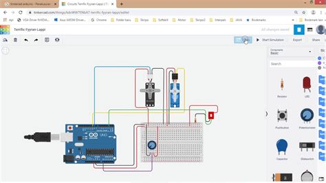 Simulasi Tinkercad Arduino Circuit Menggunakan Limit Switch Sebagai