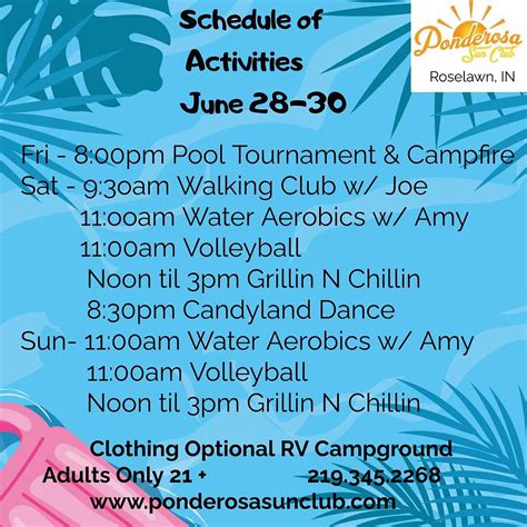 Ponderosa Sun Clubs Summer Fun
