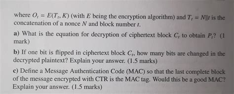 Solved Block Ciphers Question 3 4 Marks One Mode Of