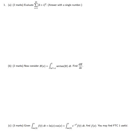 Solved 25 1 A 2 Marks Evaluate 3 12 Answer With A