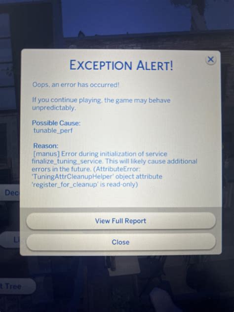 I Keep Getting This Exception Error Coming Up In Game When It First Loads My Household I Have A