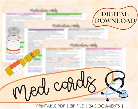 100 Pharmacology Medication Notes Etsy