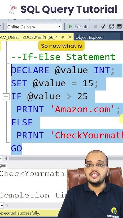 Sql Server Conditional Statements In 60 Seconds Sql Tutorial Day 23