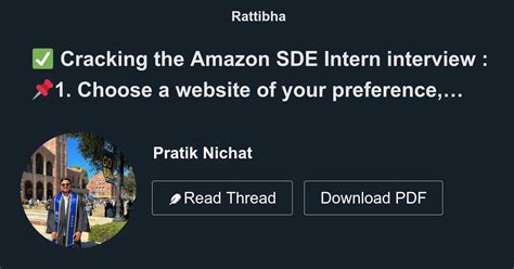 Cracking The Amazon Sde Intern Interview 📌1 Choose A Website Of Your