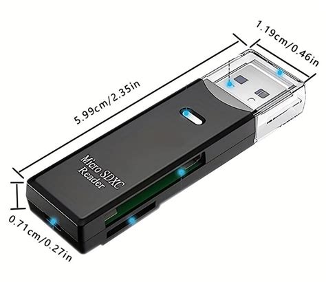 USB SD Card Reader Gbps Transmission Speed Black