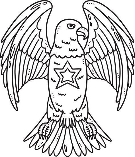 Eagle With American Flag Coloring Page
