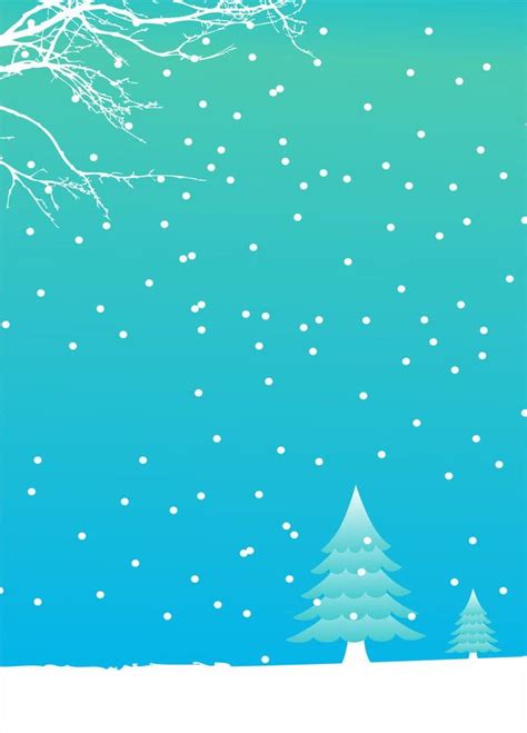 Winter Snowy Landscape With Trees And Snow Flakes