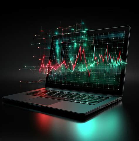 application of laptop with business graph analytical data trend