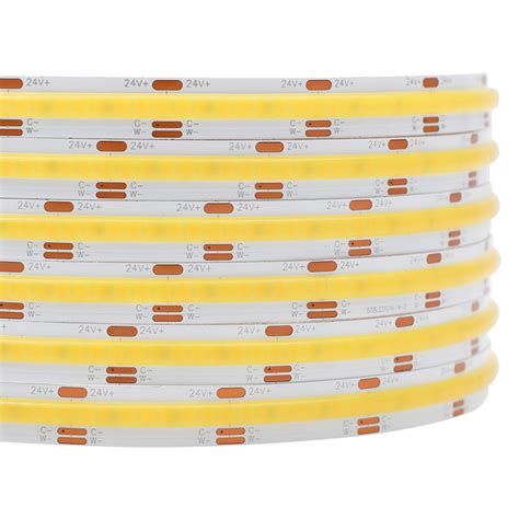 Dc V Long Cct Dimmable Cob Dotless Led Strip Lights Chips M
