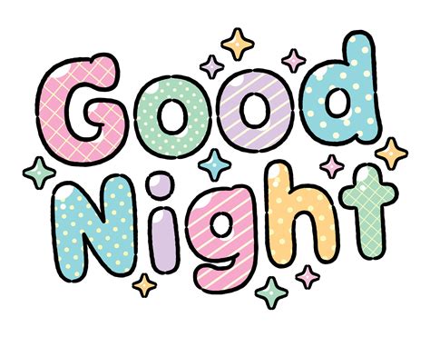 Cute Word Good Night Style Cartoon Vector Illustration 25894600 Vector Art At Vecteezy
