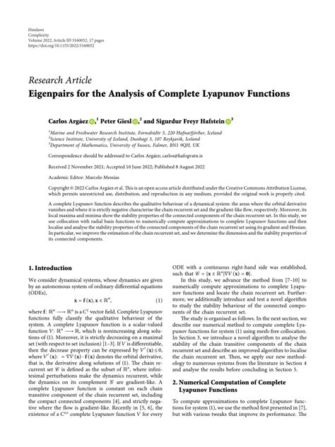 pdf eigenpairs for the analysis of complete lyapunov functions