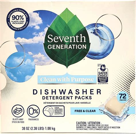 Seventh Generation Dishwasher Detergent Packs Free And Clear 72 Packs Discount Vitamins