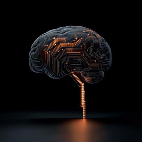 visualization of an ai powered digital brain with golden data streams for algorithmic trading