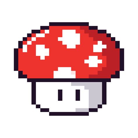 Pixel Art Grid Rainbow Mushroom Mushroom Brik Pixel A