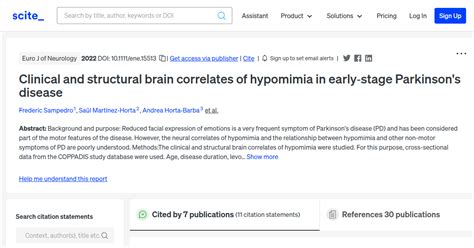 Clinical And Structural Brain Correlates Of Hypomimia In Early‐stage Parkinsons Disease