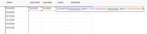 i need to count the number of enquiries between the dates 01 01 2023